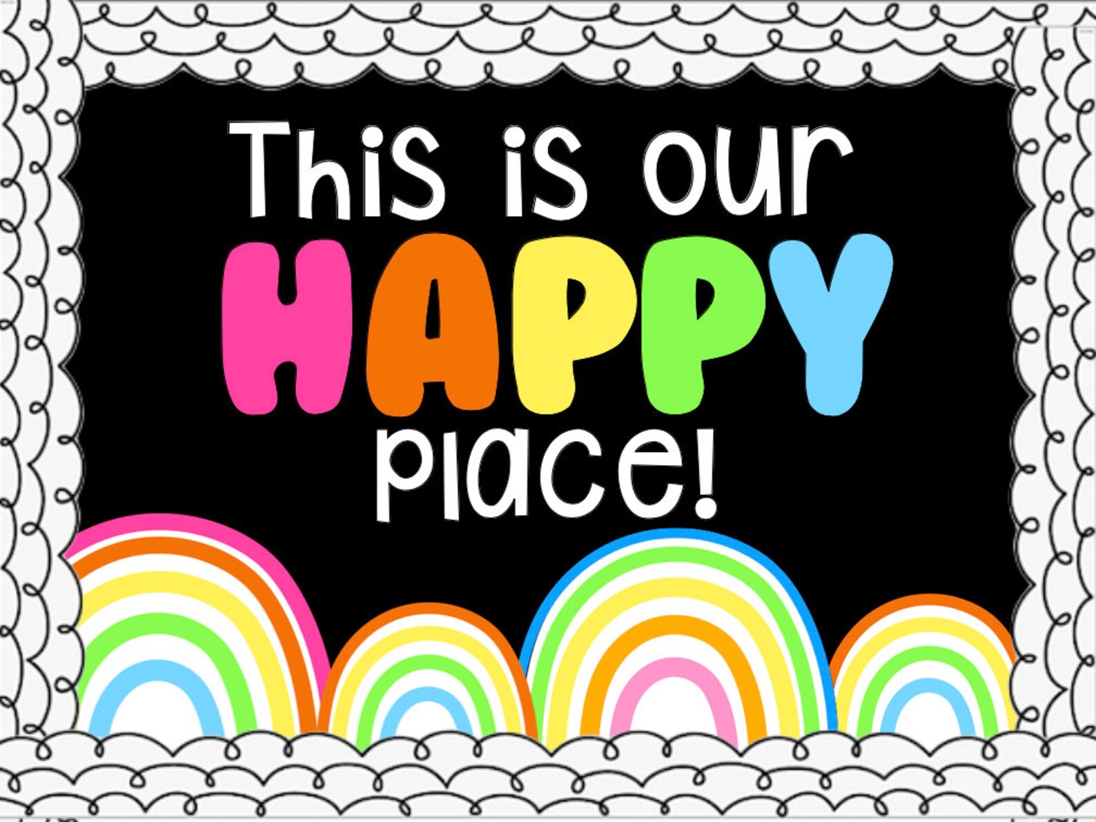 This is Our Happy Place DIGITAL Bulletin Board, Printable Bulletin ...