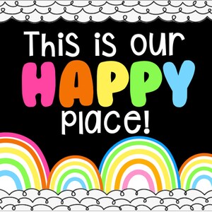 This is Our Happy Place DIGITAL Bulletin Board, Printable Bulletin ...