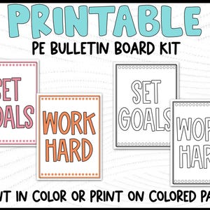 PE Bulletin Board Kit: Sports Theme Decor (printable PDF) - Etsy