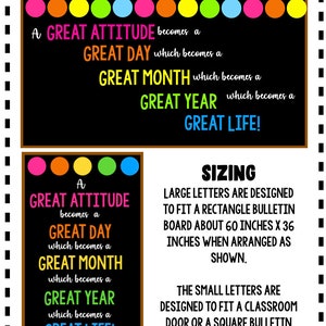 Positive Thoughts Bulletin Board: Printable Teacher Classroom Decor ...