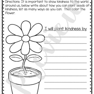 Plant Kindness Bulletin Board, PRINTABLE FILE, Classroom Decor ...