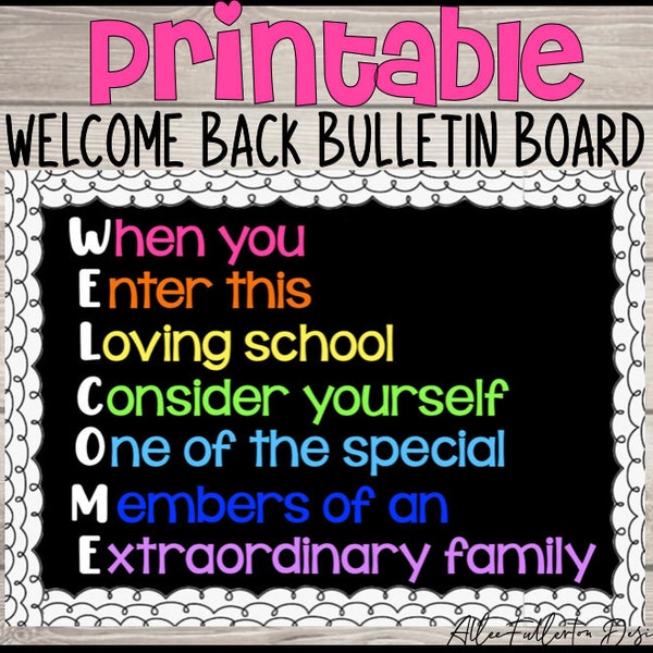 Welcome Back to School Bulletin Board - Etsy