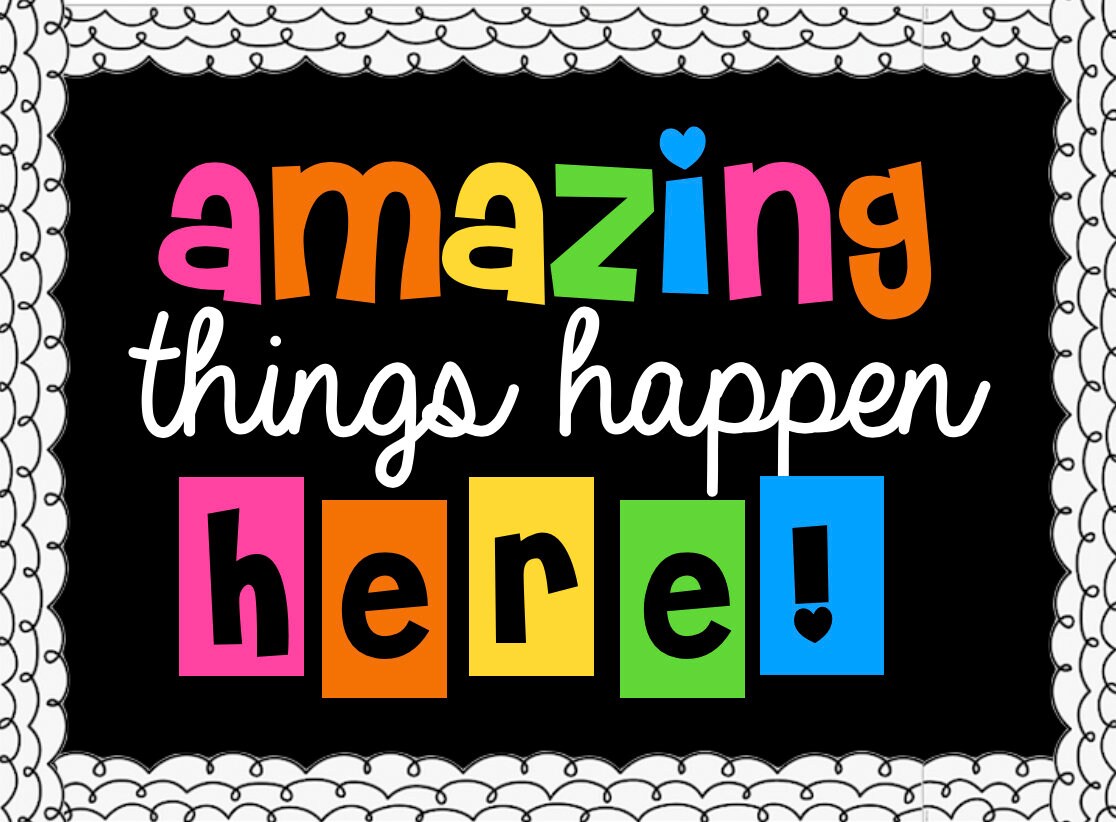 DIGITAL Bulletin Board Amazing Things Happen Here Teacher - Etsy UK