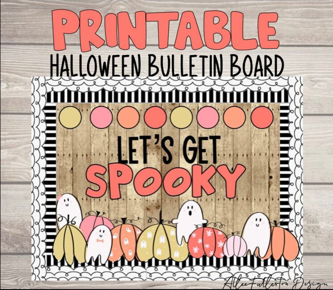 Let's Get Spooky, Halloween Printable Bulletin Board, Spooktober, Fall ...