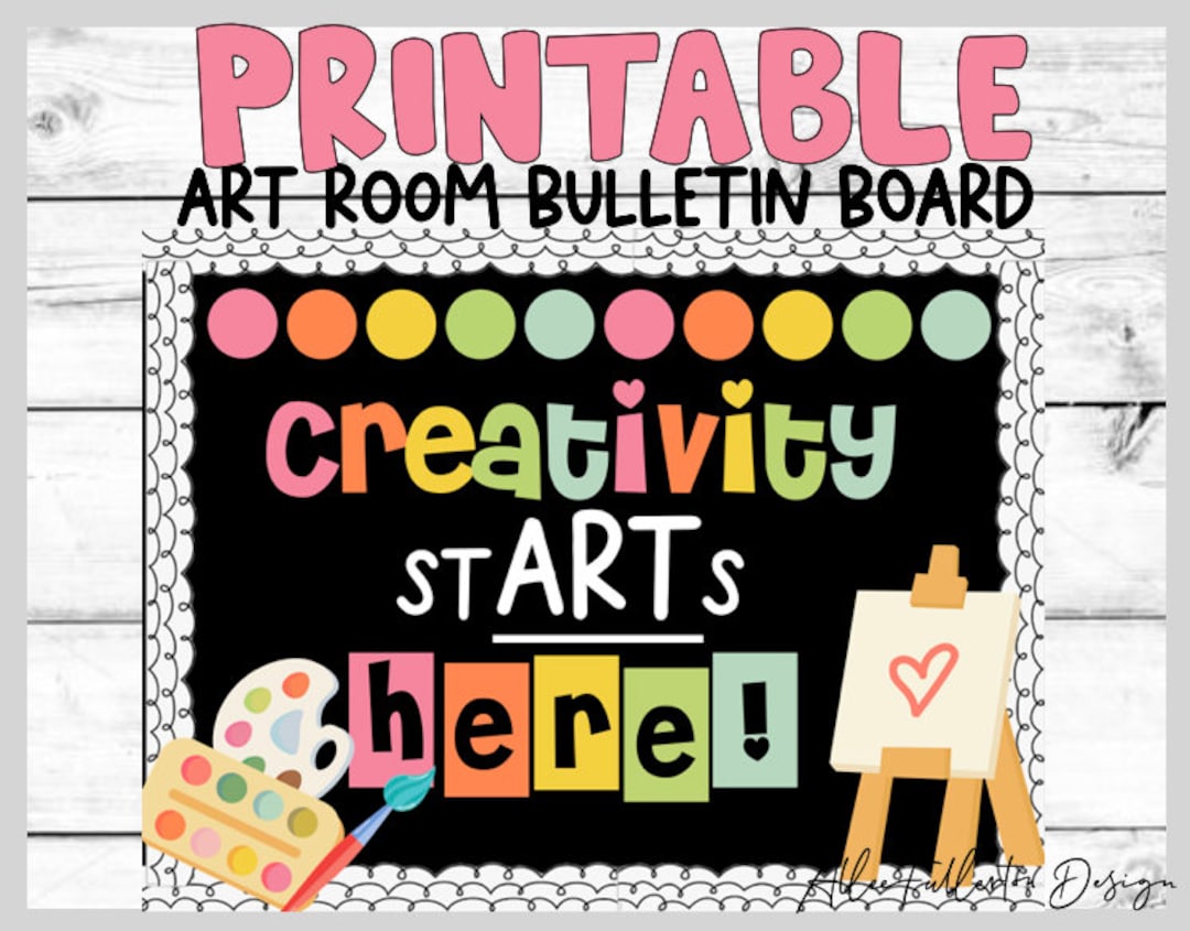 Art Room Bulletin Board Kit: Creativity Decor (digital Download, PDF ...