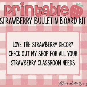 Strawberry Birthday Bulletin Board: Classroom Decor (digital Download ...