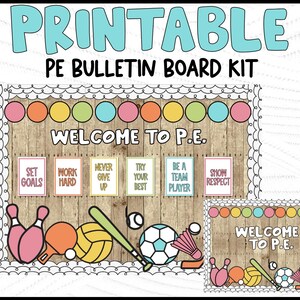 PE Bulletin Board Kit: Sports Theme Decor (printable PDF) - Etsy