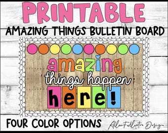 Amazing Things Happen Here | Bulletin Board Cut Out - Etsy