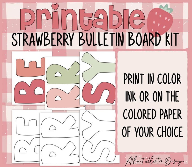 Berry Sweet Classroom Bulletin Board Kit: Printable Strawberry Theme ...