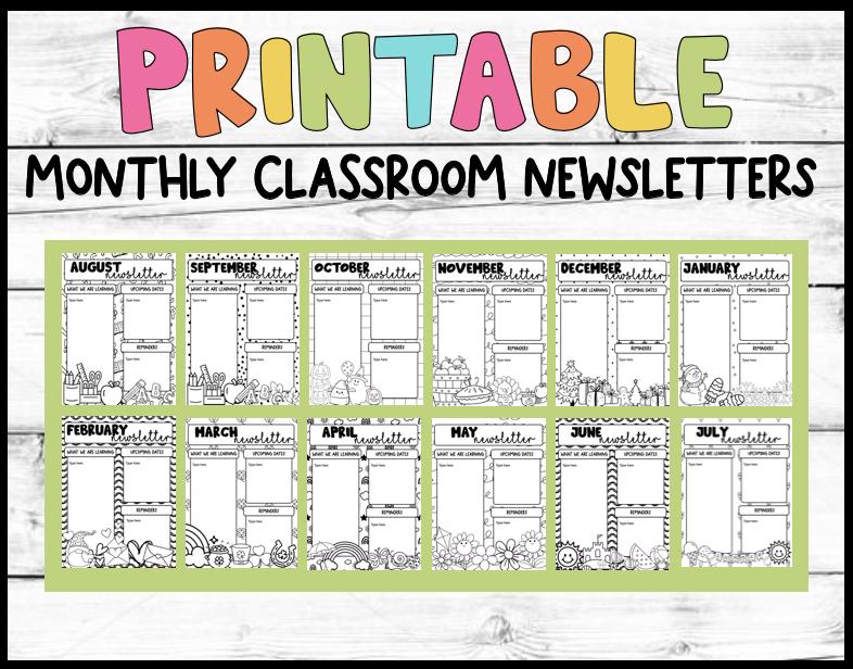 Seasonal Classroom Newsletter Template and Calendars Bundle the the ...