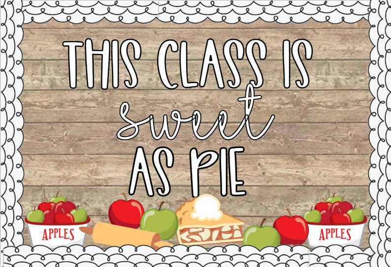 Sweet as Pie Bulletin Board Kit Apple Themed Printable - Etsy
