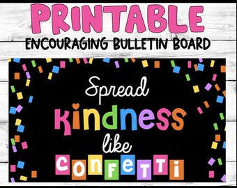 Throw Kindness Around Like Confetti | Bulletin Board Cutouts Decor - Etsy