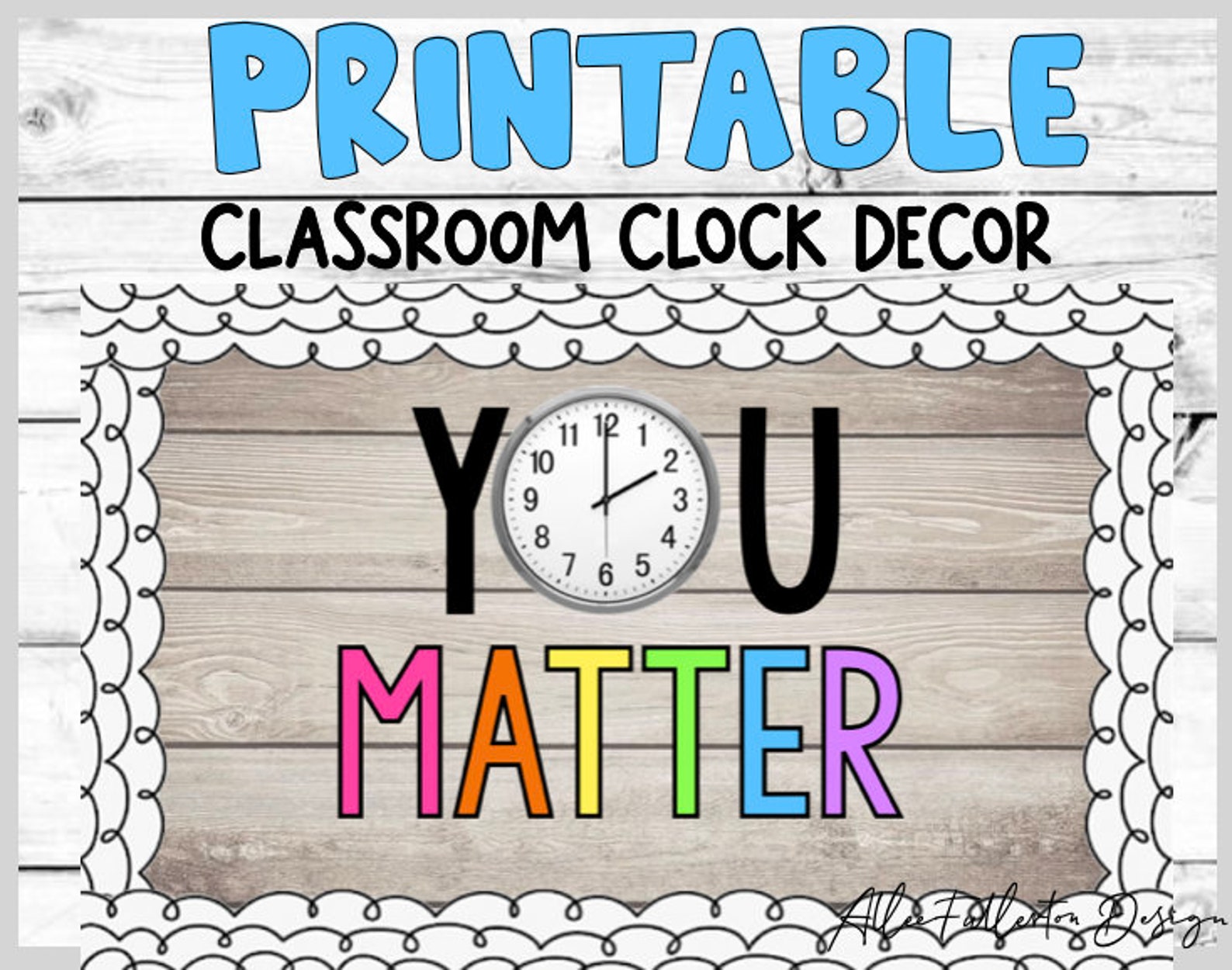 DIGITAL YOU MATTER, Clock Decor, Classroom Decorations, Wall Letters ...