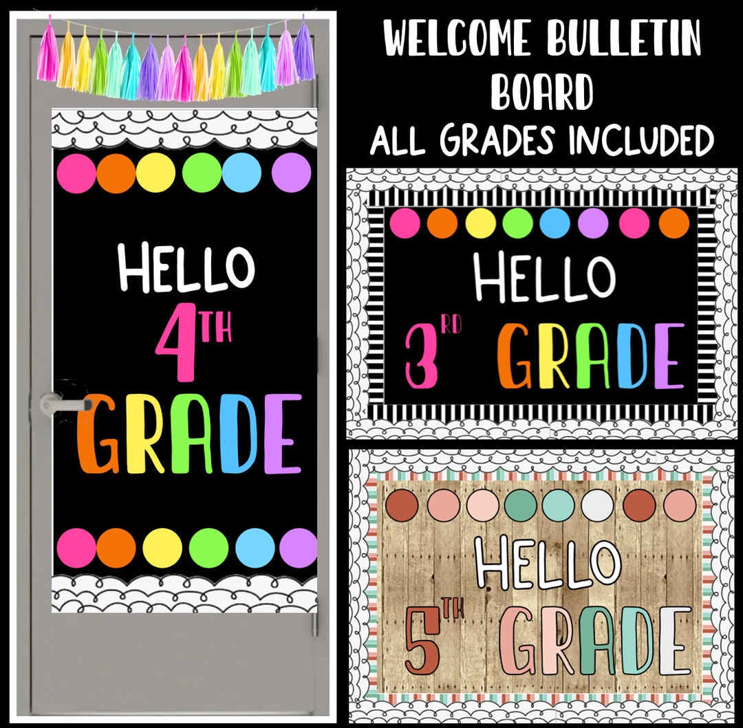 Hello Grade Level, Welcome Sign, Back to School - Etsy