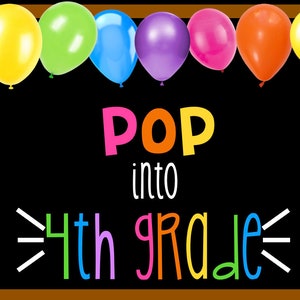 DIGITAL Bulletin Board, Pop Into _____grade, Teacher Decor - Etsy