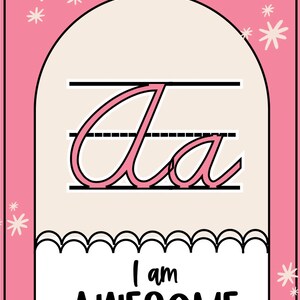 Affirmation Alphabet Posters, Printable Poster, Cursive and Print - Etsy