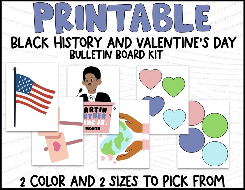 Black History Month & Valentine's Day Bulletin Board Kit (printable) - Etsy