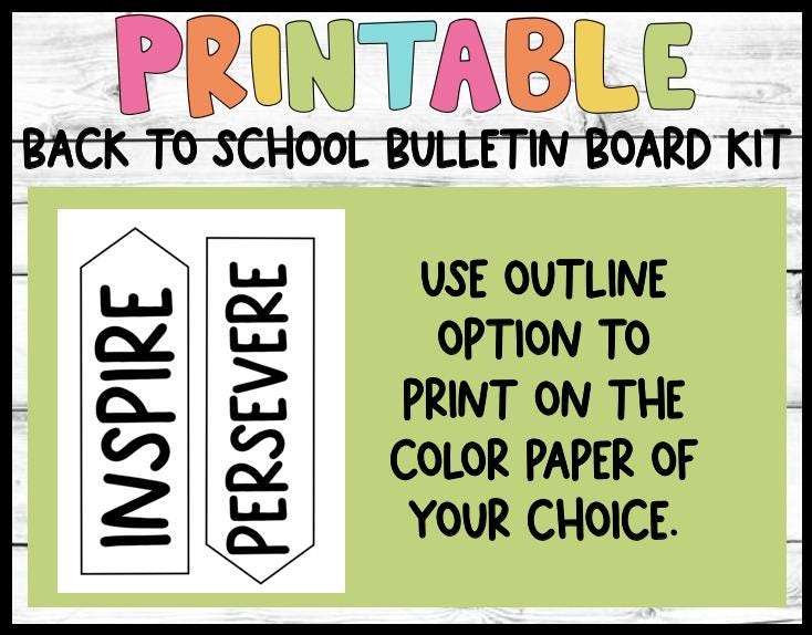 Back to School Bulletin Board Kit: Printable Teacher Resource (PDF ...