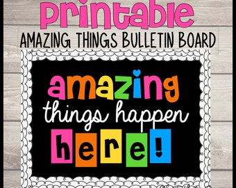 Amazing Things Happen Here Bulletin Board Cut Out - Etsy
