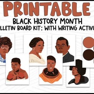 Black History Month Printable Bulletin Board Kit: Writing Activity ...