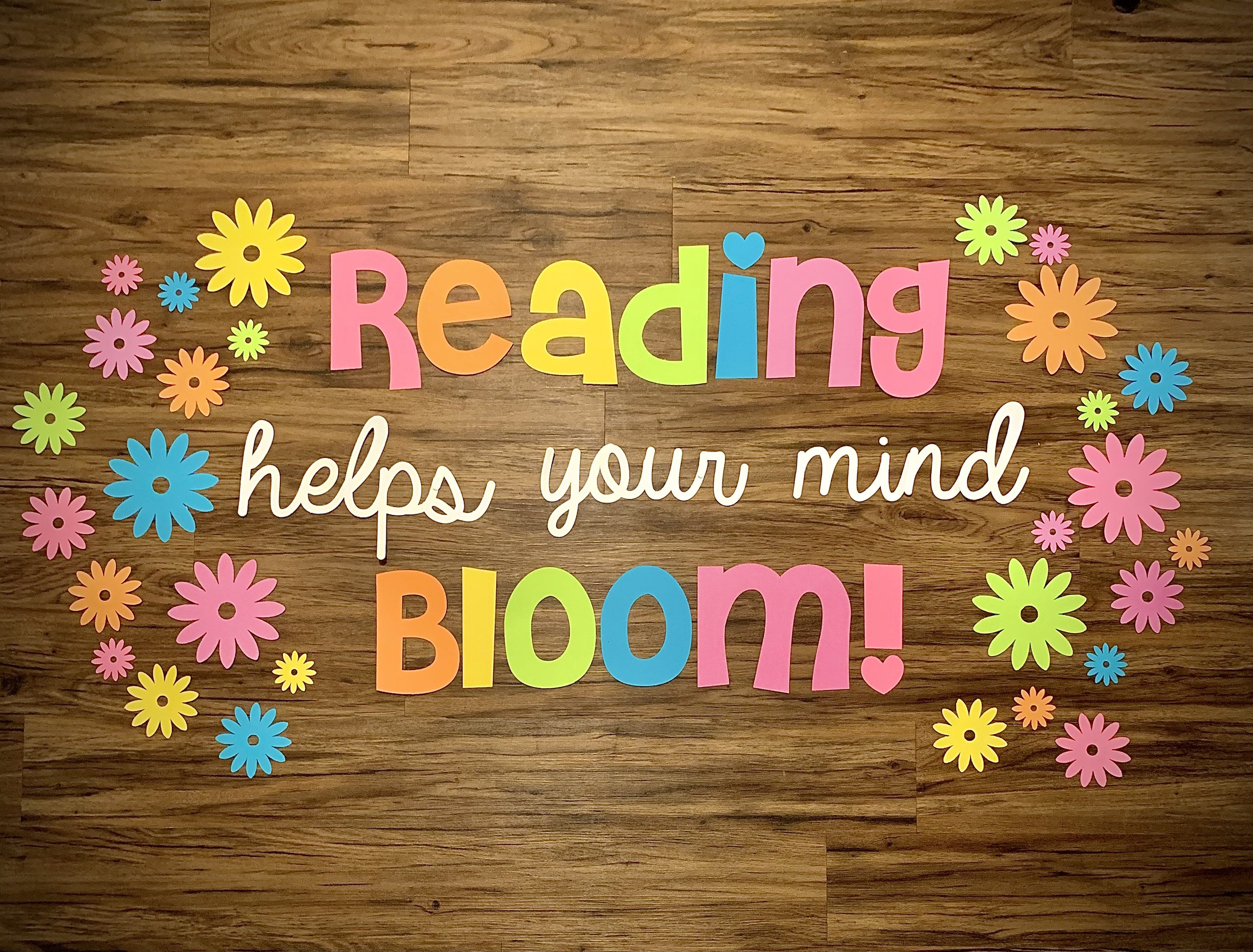 Reading Bulletin Board reading helps your mind bloom | Etsy