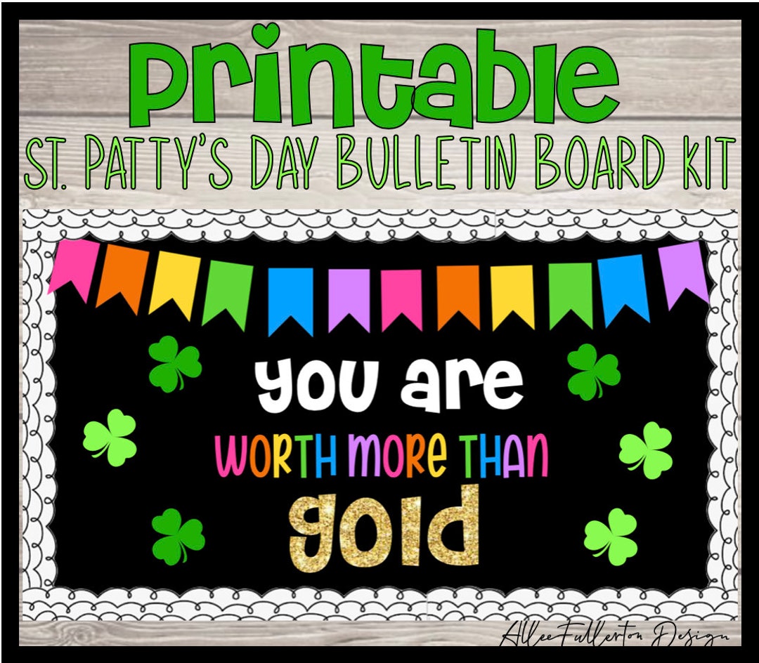 St. Patricks Day Bulletin Board Kit, Digital Download, DIY, St. Patty's ...