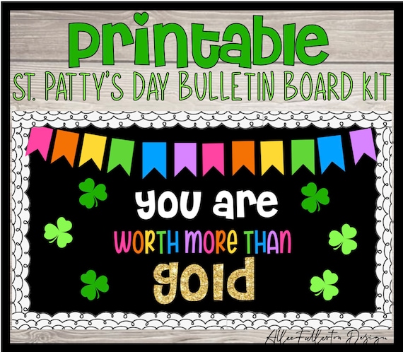 St. Patricks Day Bulletin Board Kit Digital Download DIY | Etsy