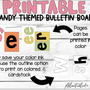 Candy Theme Bulletin Board Kit: "sweet Things Happen Here" (digital ...