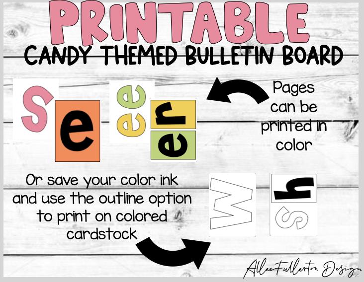 Candy Theme Bulletin Board Kit: "sweet Things Happen Here" (digital ...