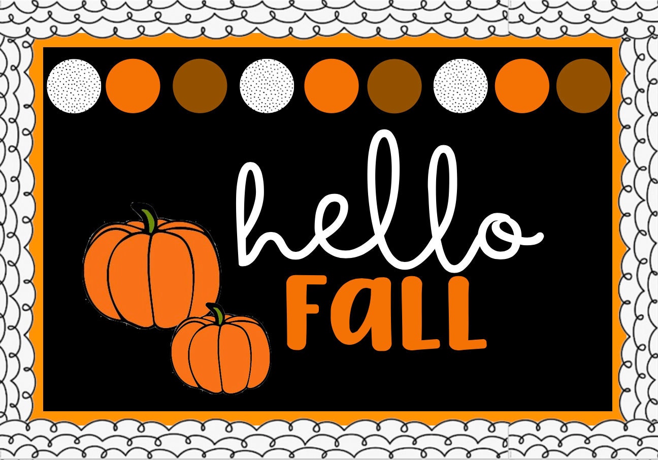 Hello Fall Printable Bulletin Board Digital File Fall Decor - Etsy