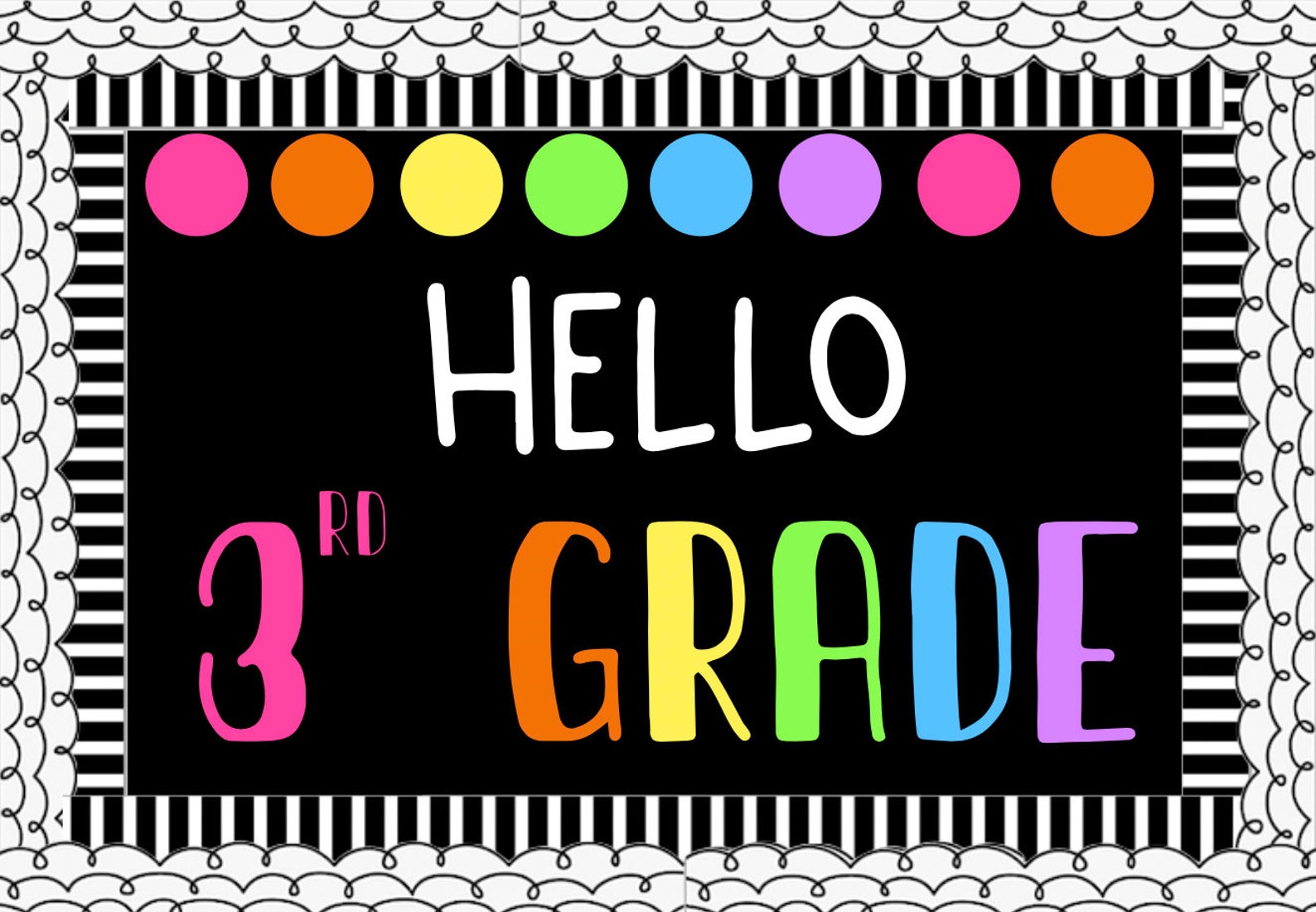 Hello Grade Level, Welcome Sign, Back to School - Etsy