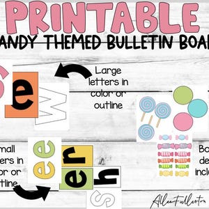 Candy Theme Bulletin Board Kit: "sweet Things Happen Here" (digital ...