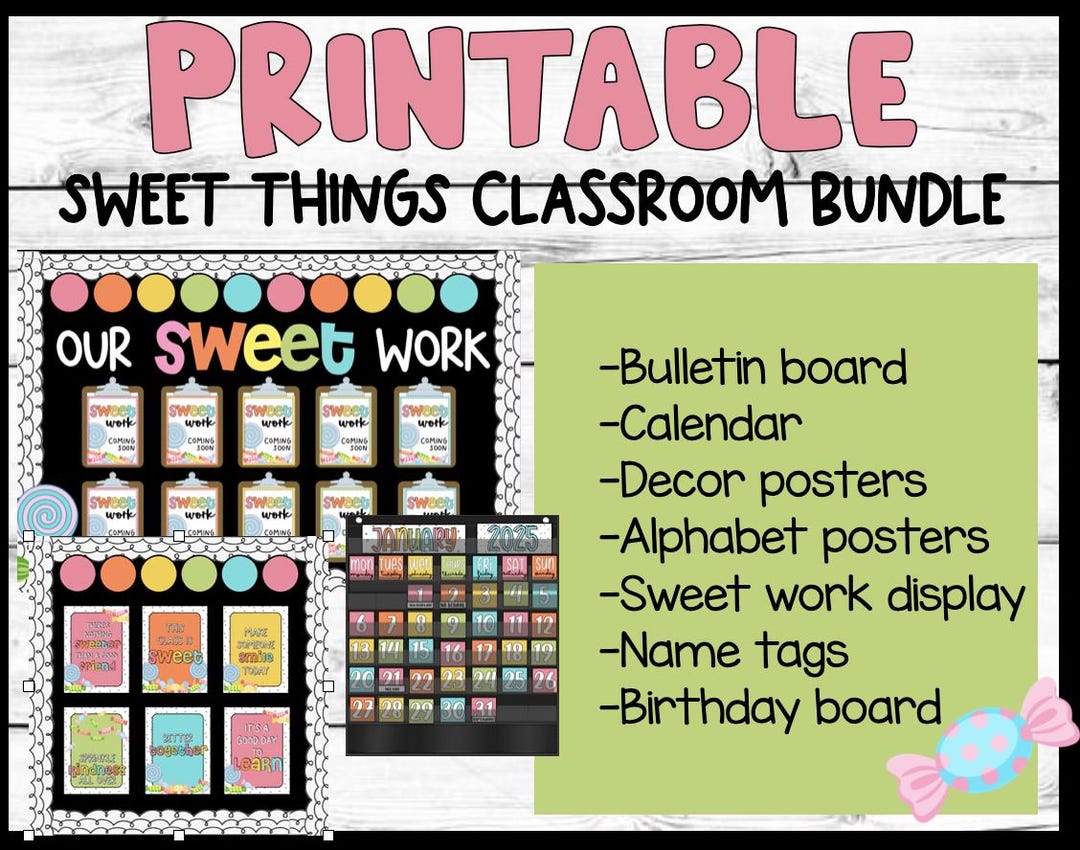 Sweet Things Classroom Decor Bundle, Candy Themed Classroom, Classroom ...