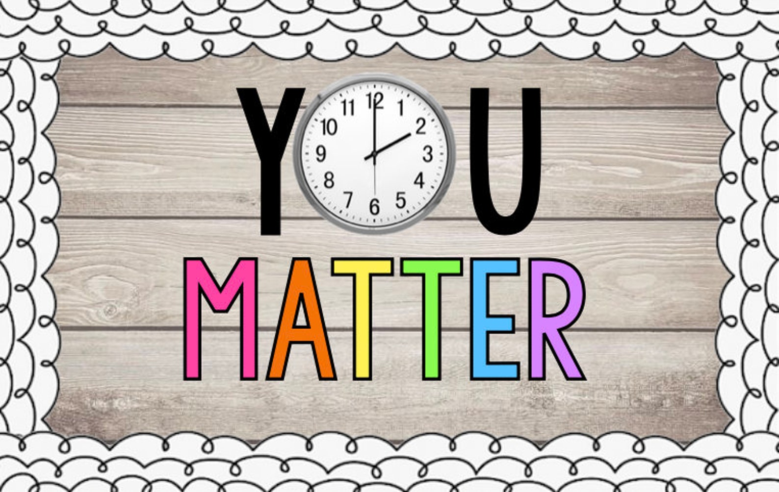 DIGITAL YOU MATTER, Clock Decor, Classroom Decorations, Wall Letters ...