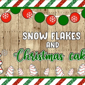 Christmas Cake Bulletin Board Kit: Printable Holiday Decor (digital ...