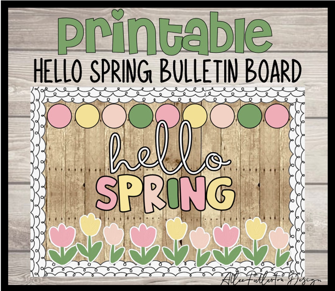 Hello Spring DIGITAL Bulletin Board, DIY Bulletin Board, Teacher Decor ...