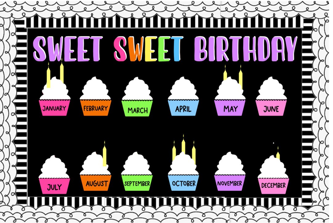 Cupcake Bulletin Board, Back to School, Birthday Decor - Etsy