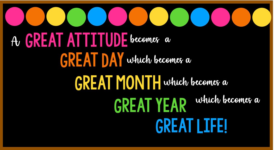 Positive Thoughts Bulletin Board Teacher Decor Classroom - Etsy