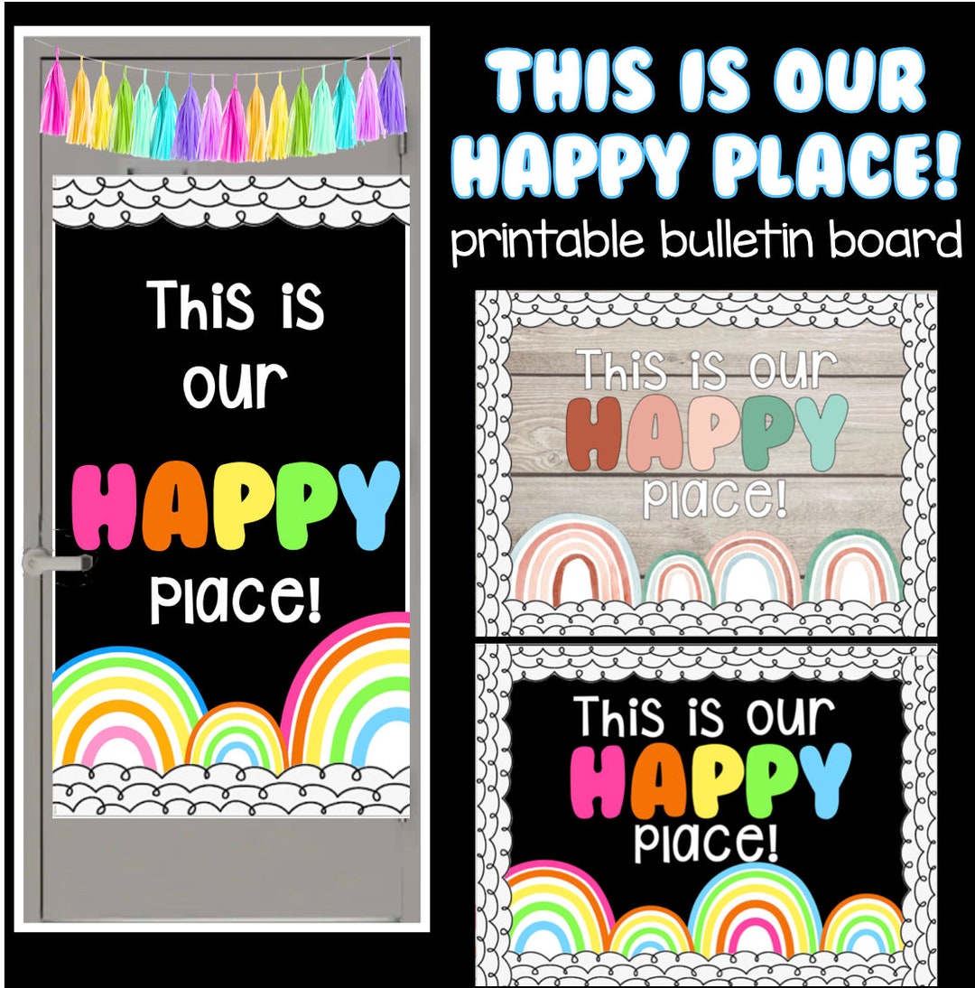 This is Our Happy Place DIGITAL Bulletin Board, Printable Bulletin ...
