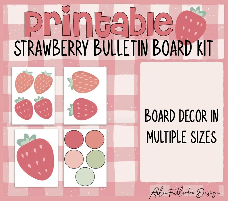 Berry Sweet Classroom Bulletin Board Kit: Printable Strawberry Theme ...