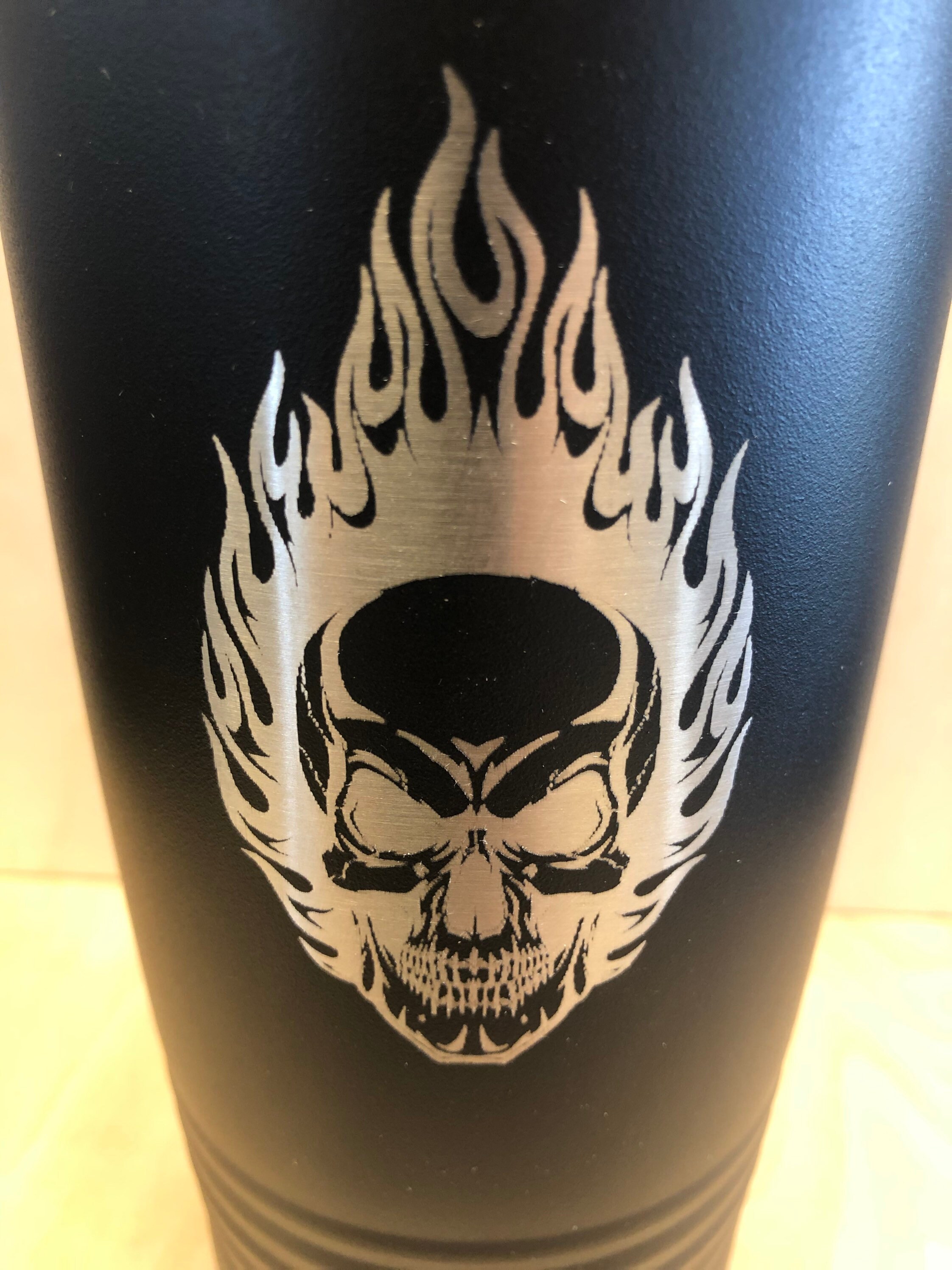 Skull With Flames Laser Engraved Polar Camel Insulated Tumbler 20 Oz ...