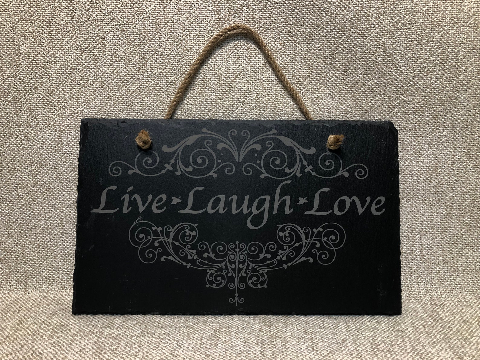 Custom Monogram Laser Engraved Slate Wall, Door, or Table Sign - Etsy