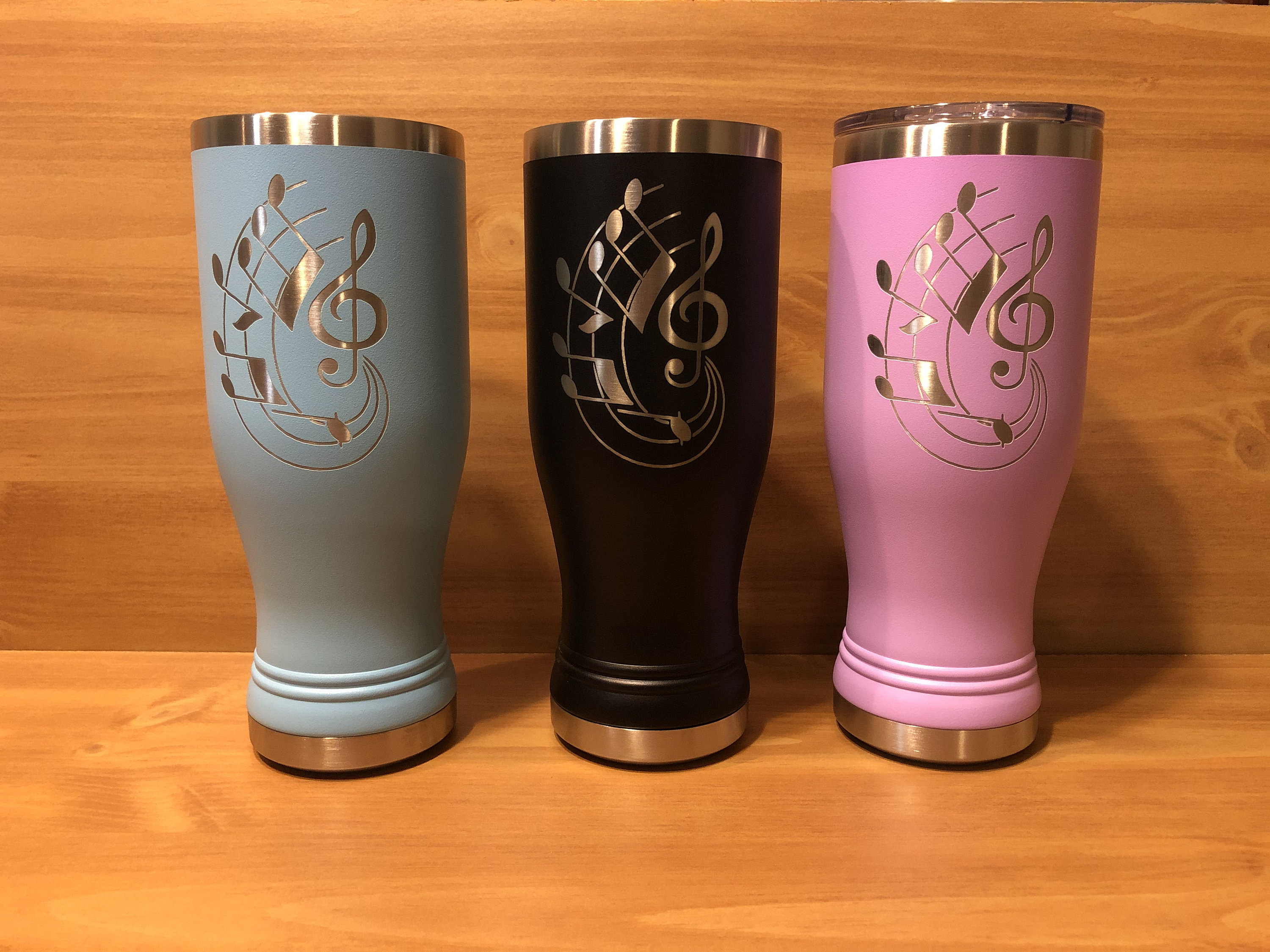 Treble Clef & Music Notes Laser Engraved 20 oz. Pilsner | Etsy