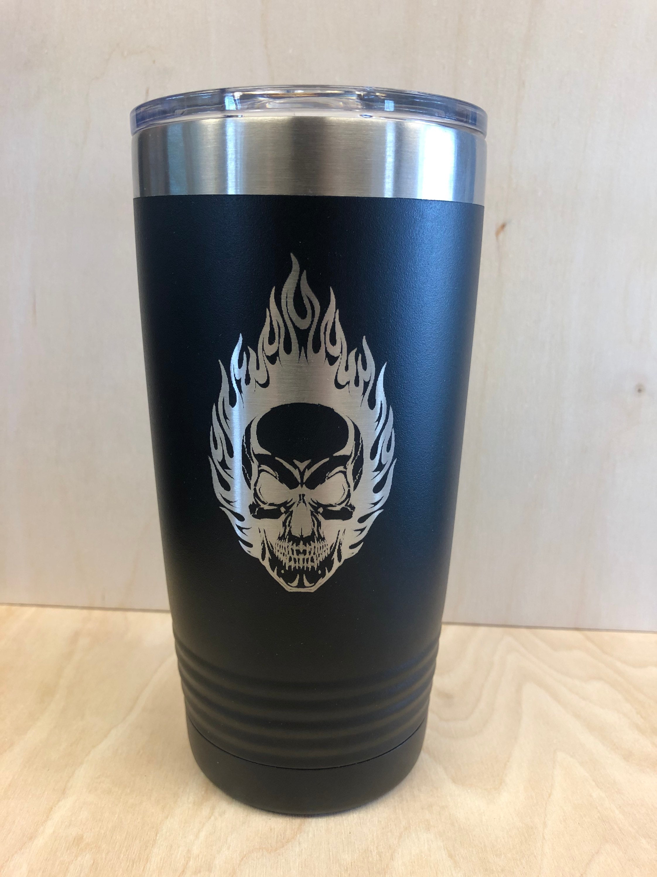 Skull With Flames Laser Engraved Polar Camel Insulated Tumbler 20 Oz ...