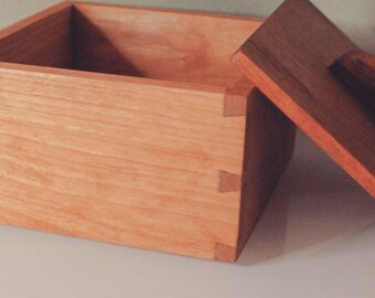 Custom Dovetail Keepsake Box With Brass Hinged Lid - Etsy