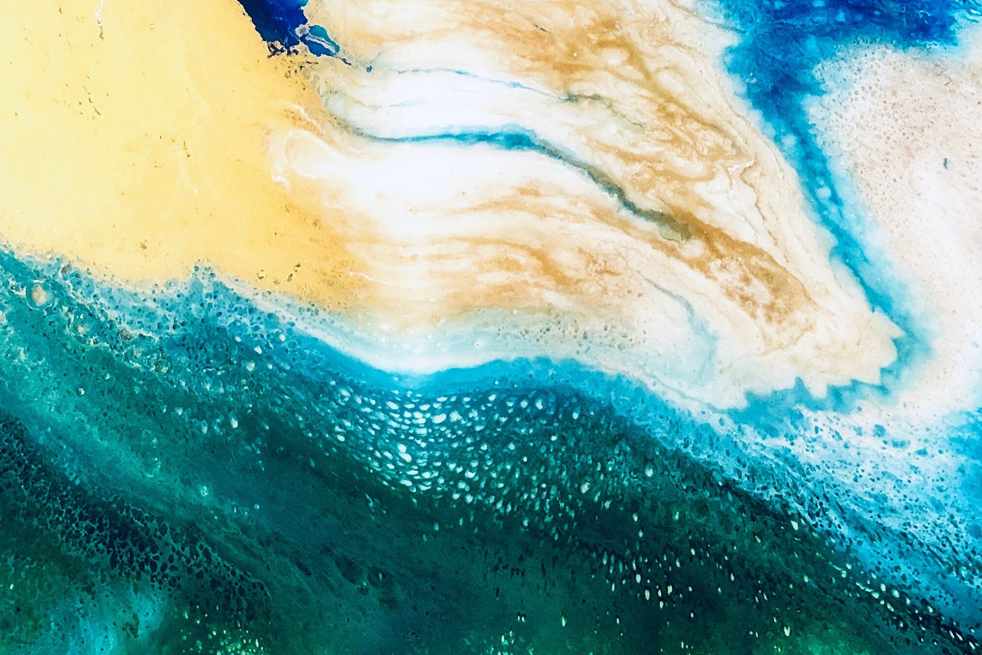 Oceanic View, Original Artwork, Ocean, Beach, Resin Alcohol Ink Art ...