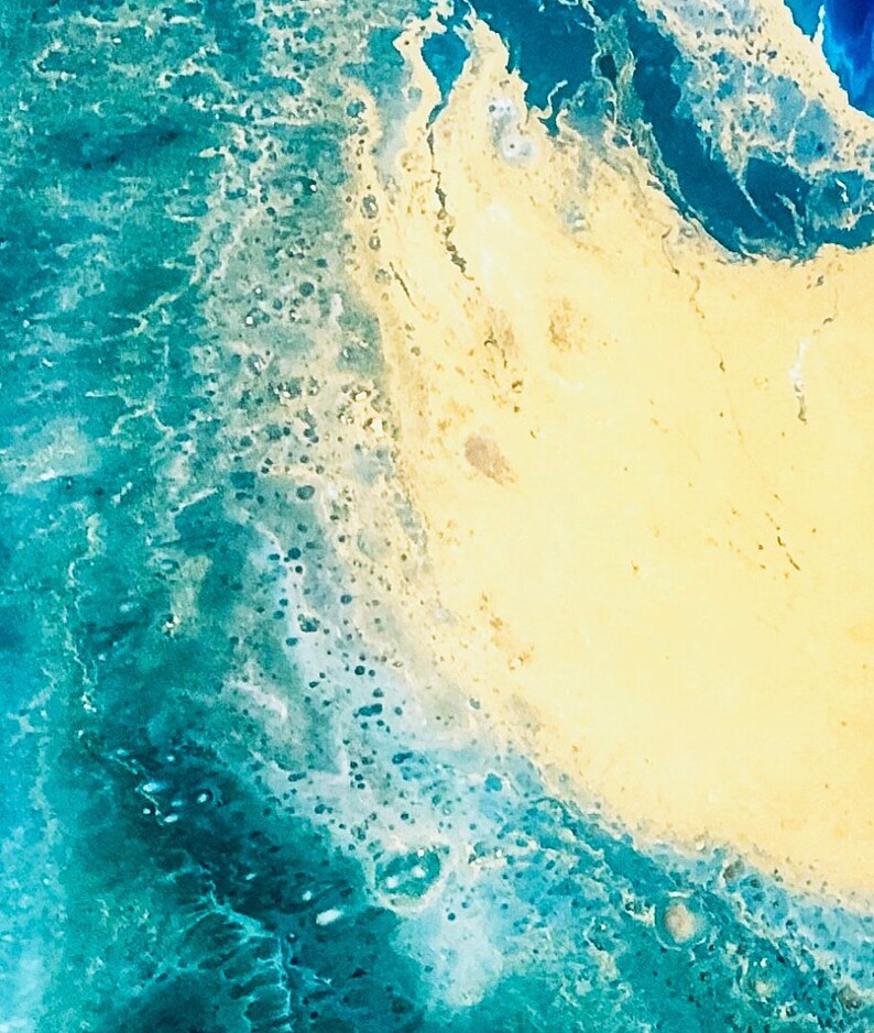 Oceanic View, Original Artwork, Ocean, Beach, Resin Alcohol Ink Art ...