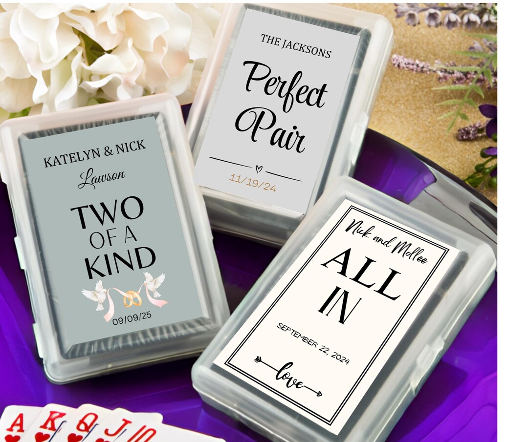 Playing Cards Wedding Favors/personalized Playing Card Labels With Case ...