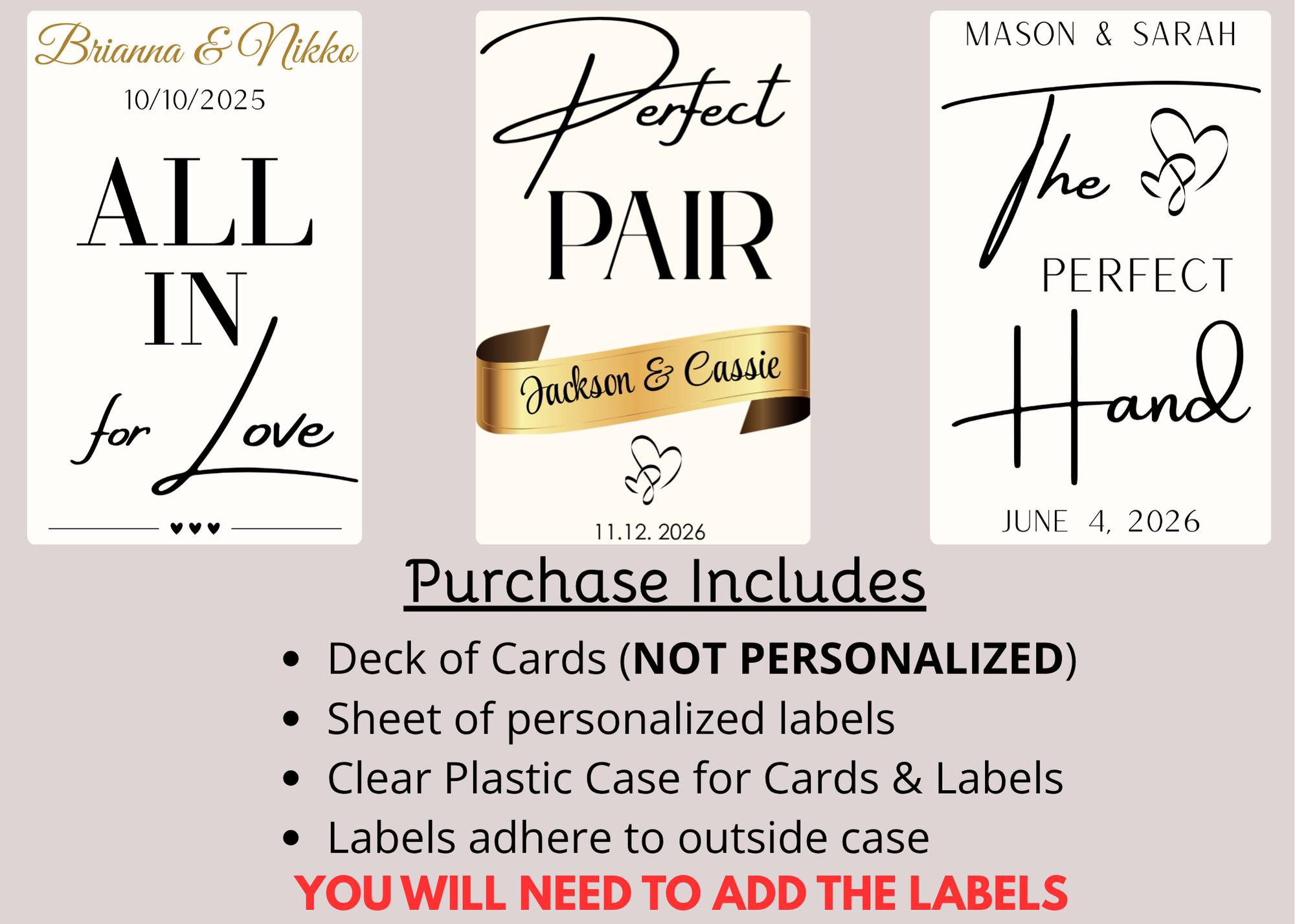 Playing Cards Wedding Favors/personalized Playing Card Labels With Case ...