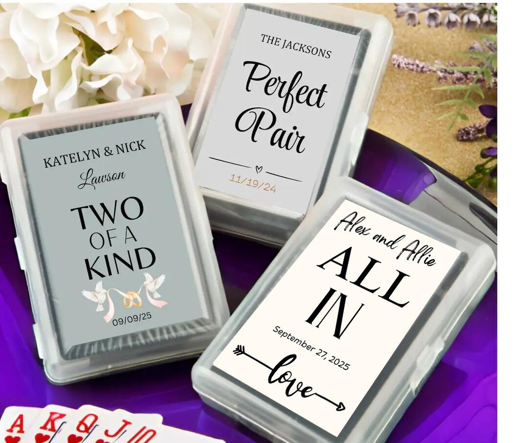 Playing Cards Wedding Favors/personalized Labels W/playing Cards and ...